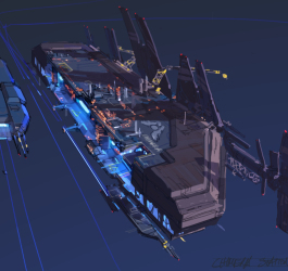 Homeworld 2 Concept Art – Rob Cunningham – Hiigaran Carrier Early Concept